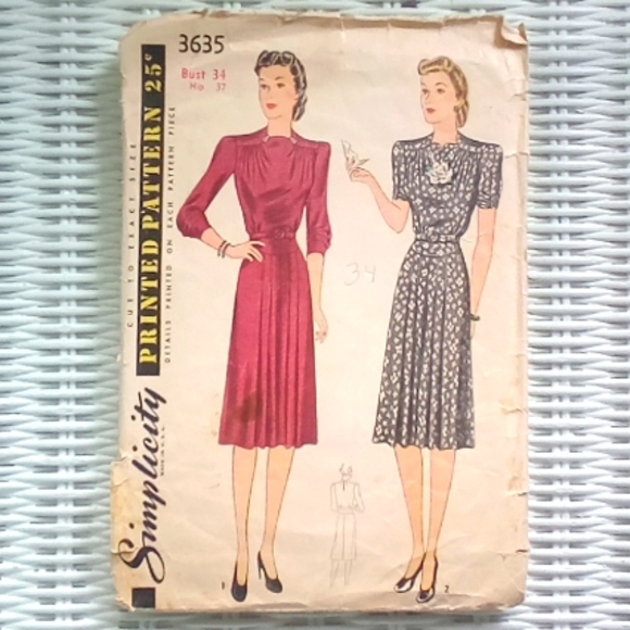 Vintage | Other | 94s Original Vintage Simplicity Dress Sewing Pattern ...